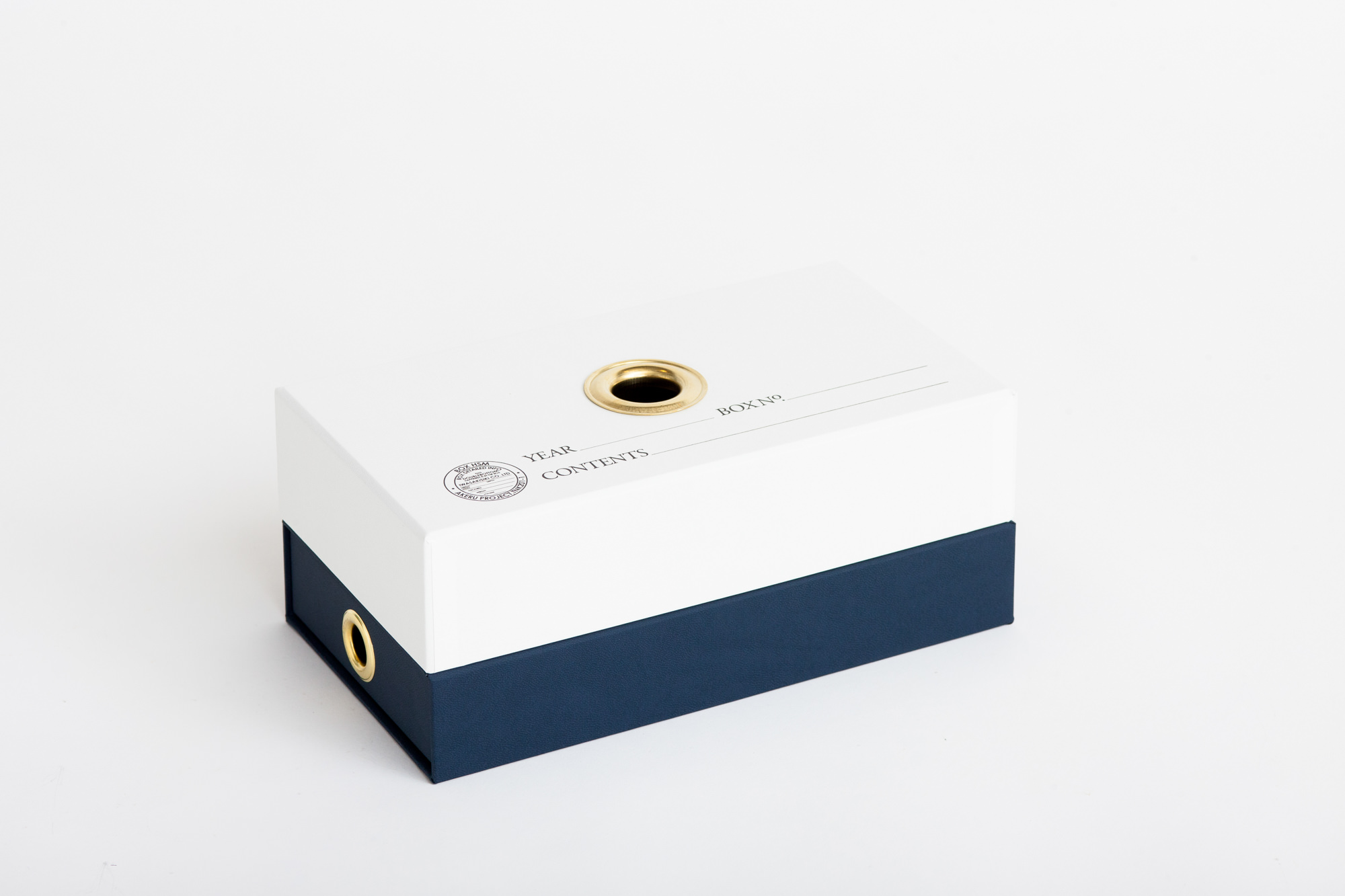 ダブルボトム ファビアン ホワイト-ネイビーブルー | DOUBLEBOTTOM | 岩嵜紙器のオンラインショップ akeru project